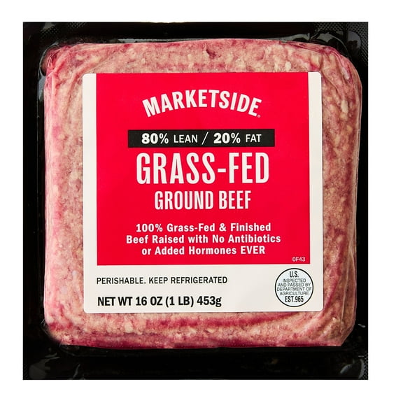 Marketside Organic Grass-Fed Ground Beef 93% Lean 7% Fat 1 lb USDA ...