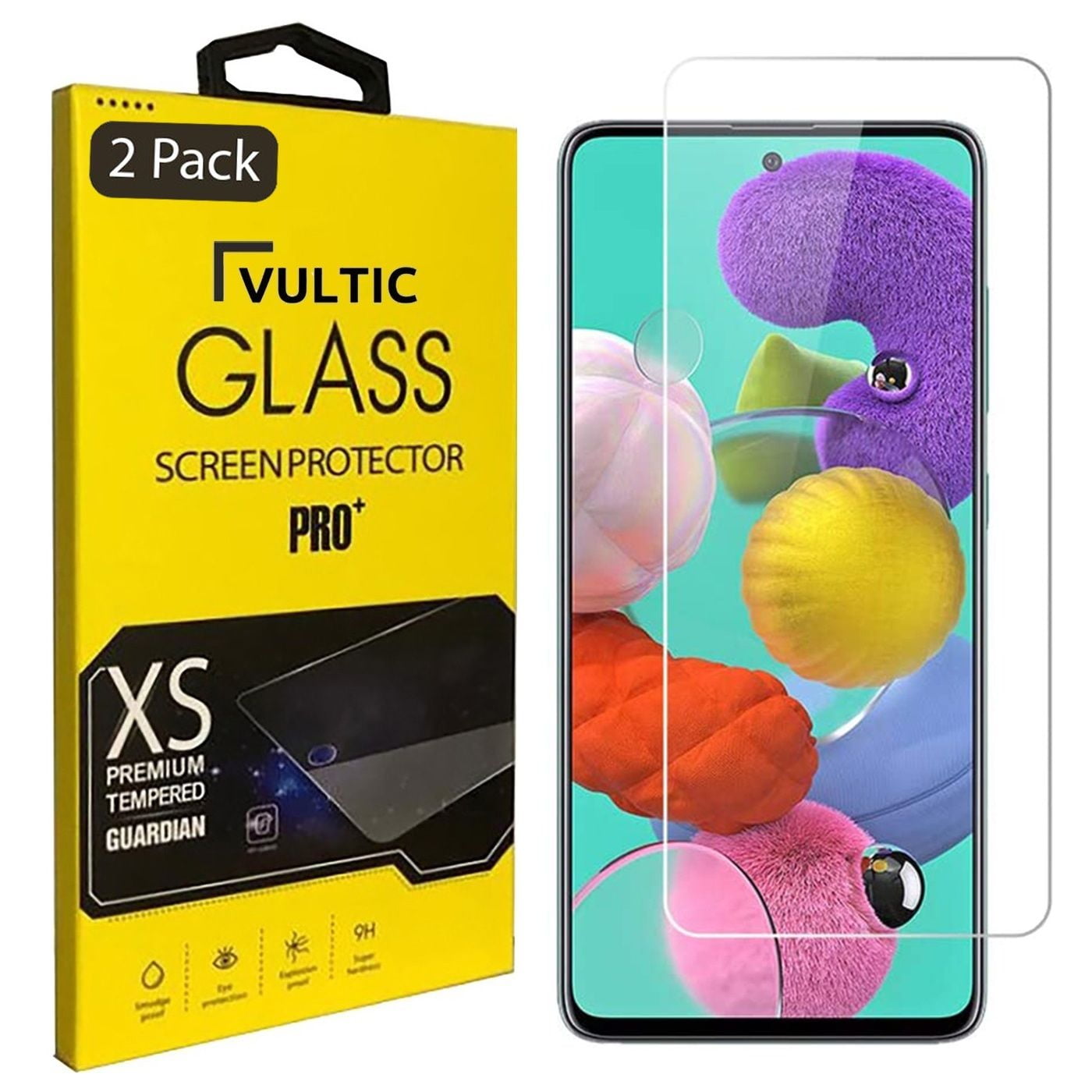 [2 Pack] Vultic Galaxy A51 Screen Protector Tempered Glass [Case ...