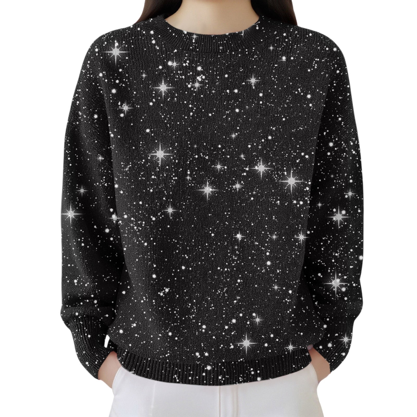 Click here for Wtxue Sequin Sweaters For Women Knitted Glitter Ca... prices