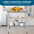 30x24 Inch Stainless Steel Commercial Work Table with Under Shelf and ...