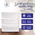 Homz Plastic 3 Clear Drawer Container, Small Rolling Storage Tower with ...