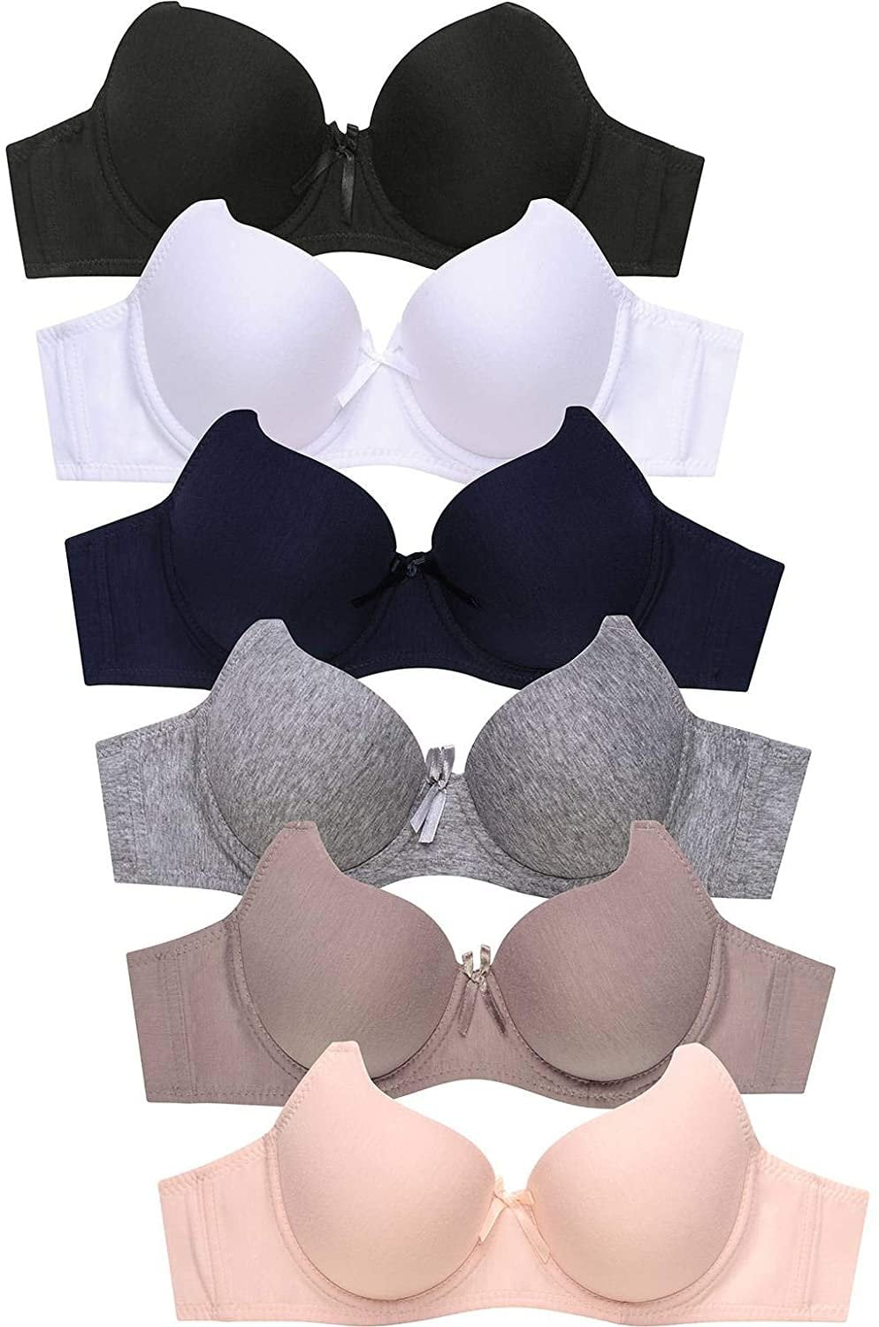 Mamia Women's Basic Lace/Plain Lace Bras Pack of 6- Various Styles ...