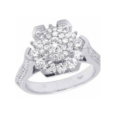 14K White Gold Real Diamond Wedding Ring Band 4 CT 8MM - Walmart.com