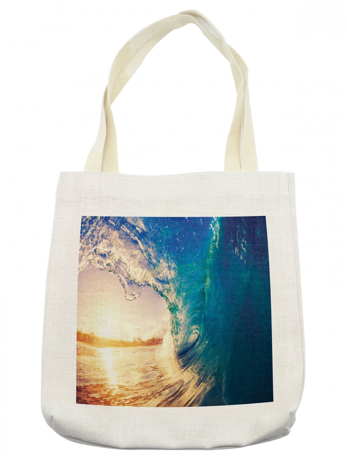 Ocean Tote Bag, Ocean Wave at Sunrise Reflection on Surface Tropical ...