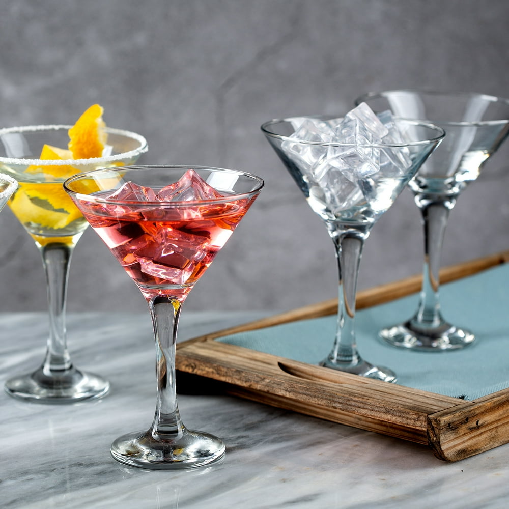 Crystalia Martini Glasses Set of 4, Perfect Clear Cocktail Glasses, 6 ...