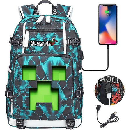 Minecraft Backpack Travel Bag With Usb Student Bag | Walmart Canada