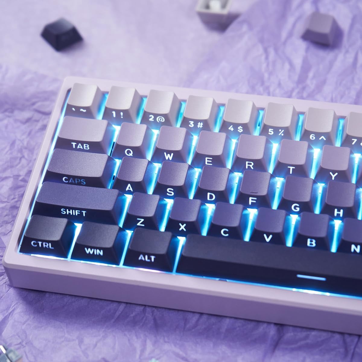 SHIQI-PBT Doubleshot Keycaps 134 Keys Gradient Purple Backlit OEM ...