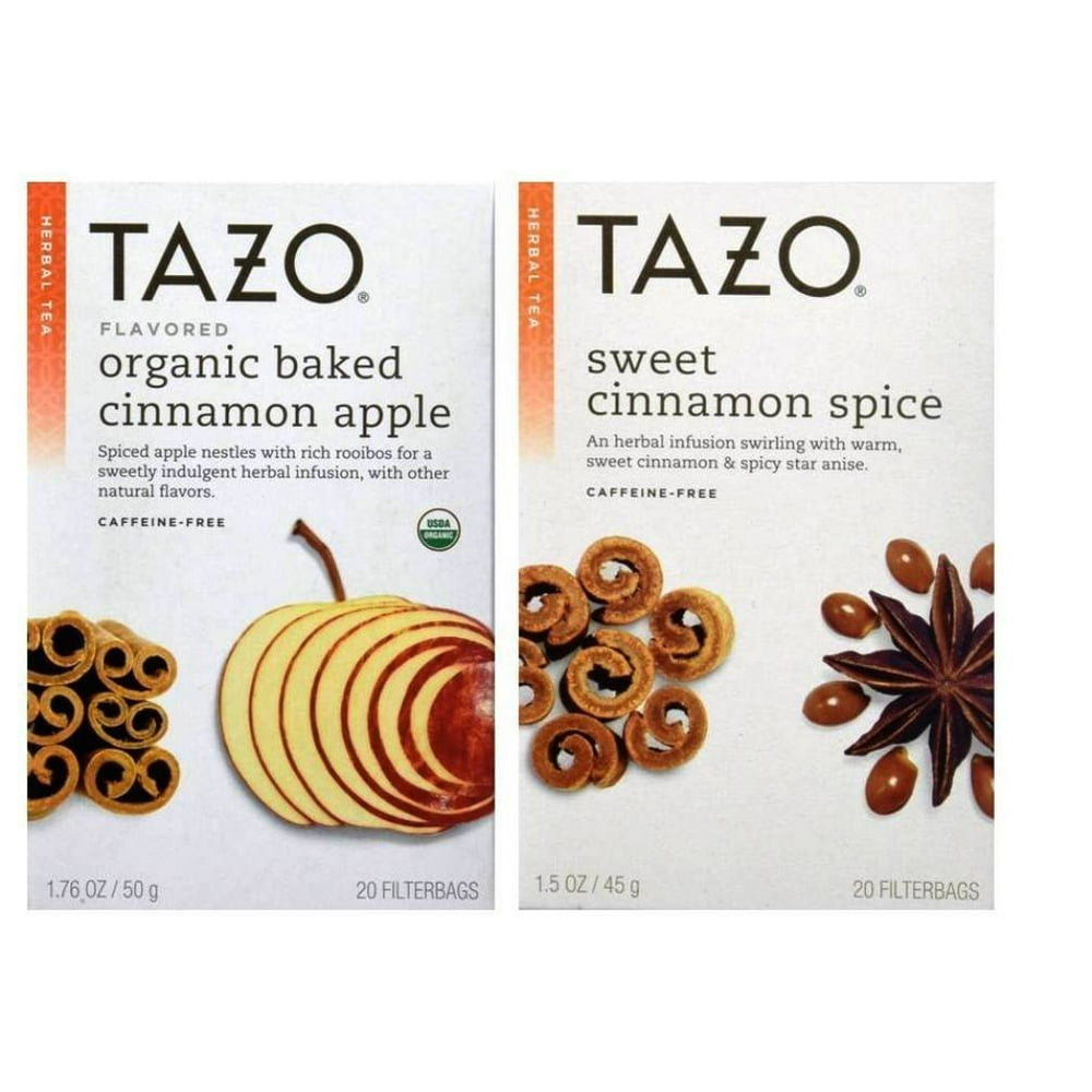 Tazo Herbal Spiced Tea Bundle 1 Organic Baked Cinnamon Apple 1 Sweet Cinnamon Spice 2 Items