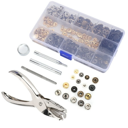 Ccdes 6 Color Snap Fastener,120 Set Snap Fastener Kit Leather 6 Color ...