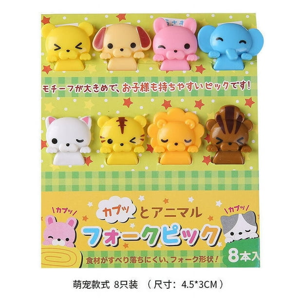 facefd Children's cartoon fruit fork Japanese style bento stick ...