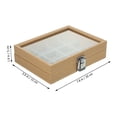 BESTYASH Vintage Style Wood Jewelry Organizer Tray with Clear Lid Multi ...