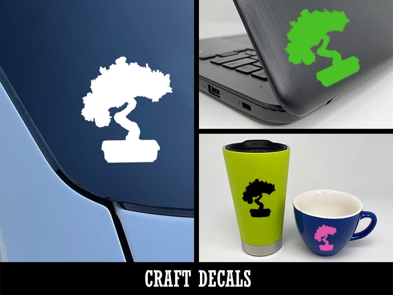 Bonsai Tree Solid Craft Vinyl Indoor Outdoor Decal Sticker - Tan - 5 ...