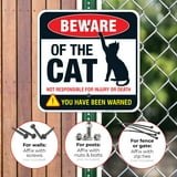 Beware of Cat Sign, Funny Attack Cat Sign, - Walmart.com
