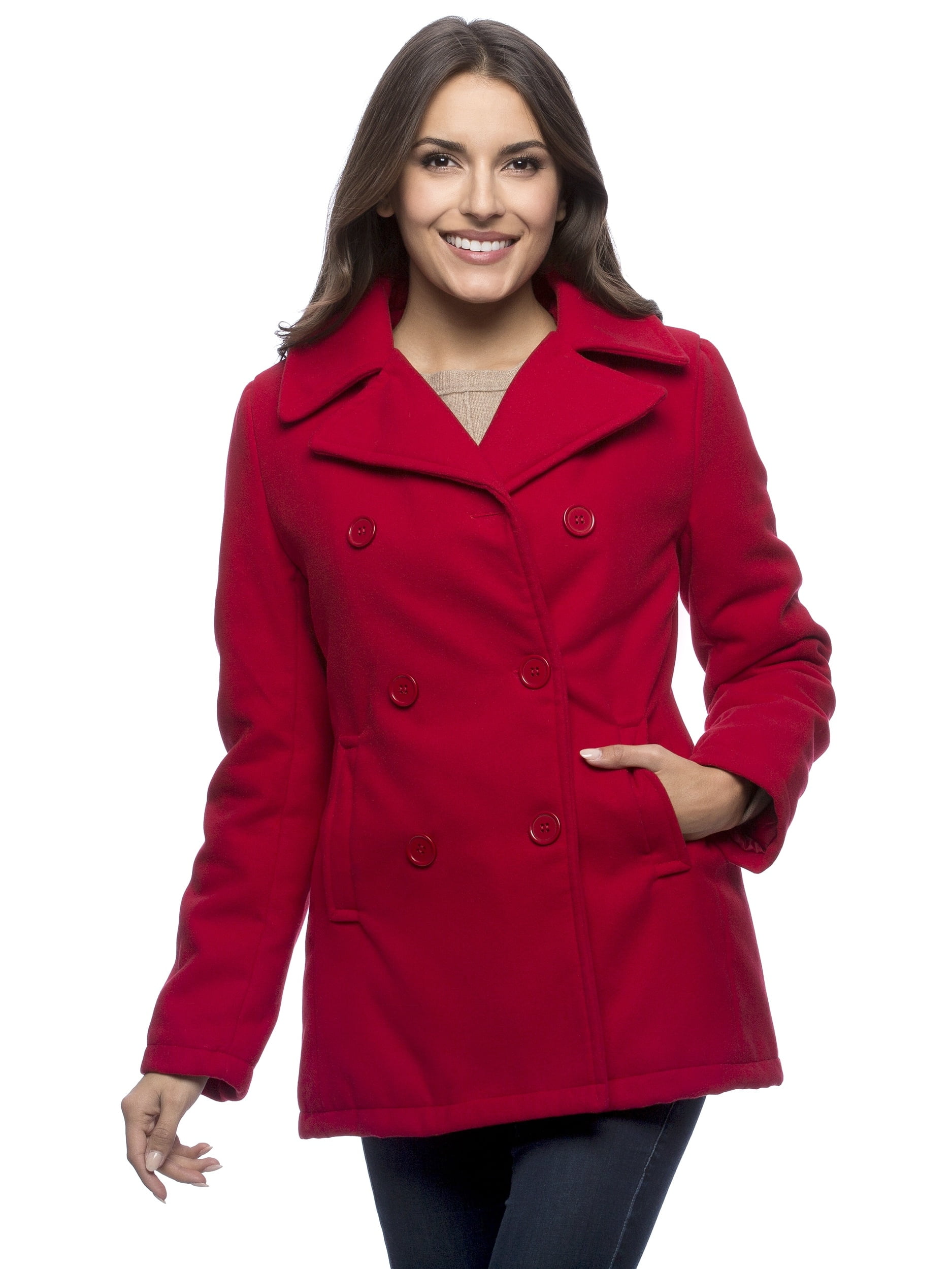 Women's Classic Pea Coat - Walmart.com