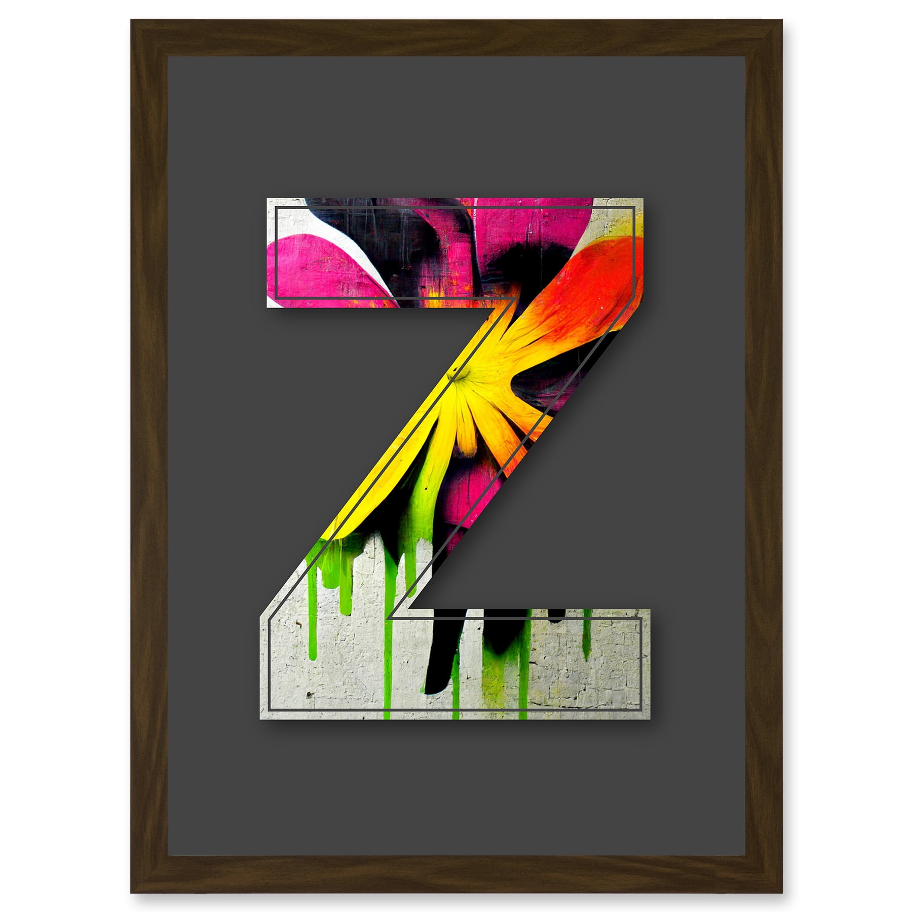 Letter Z Trippy Dripping Flower Decorative Graffiti Mural Alphabet ...