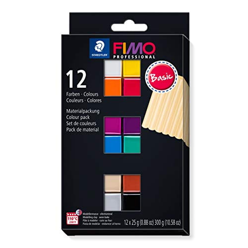 STAEDTLER 8043 C12-1 FIMO Professional Oven Hardening Modelling Clay 12 ...
