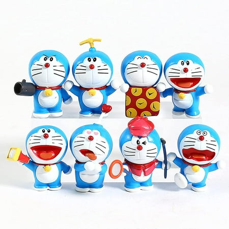 Anime Cartoons Doraemon Mini Cute PVC Figures Toys Dolls Gift for Kids ...