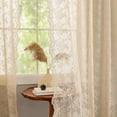 Elegant Vintage White Lace Sheer Curtains 52" x 90" Floral Window ...