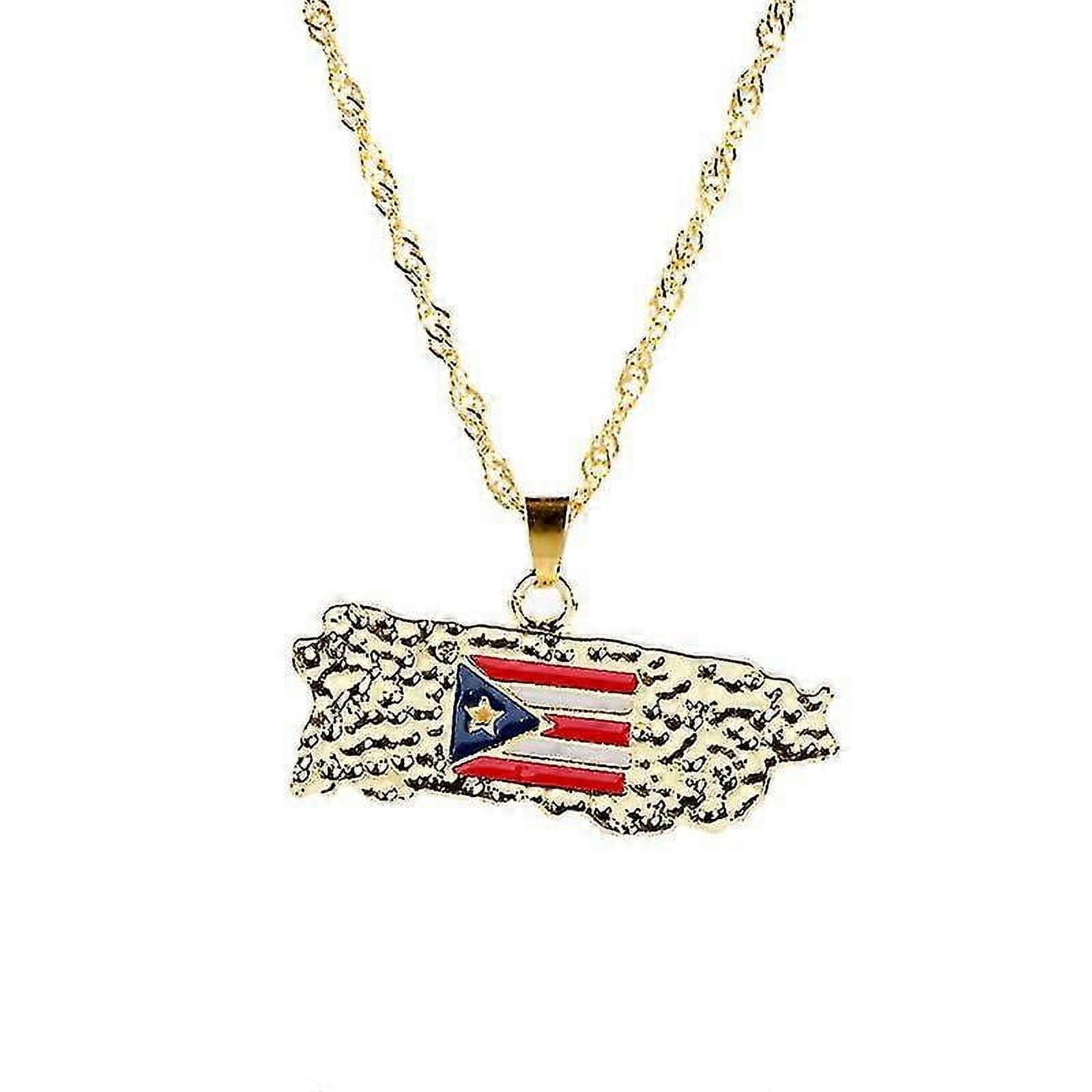 Collar con colgante de cadena de metal con bandera de mapa para hombres ...