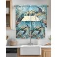 Coastal Sea Turtle Kitchen Curtain and Valance Set 3 Pieces,Rod Pocket ...