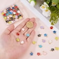 120Pcs 8 Colors Alloy Enamel Charms Paw Print Charms Golden Mixed Color ...