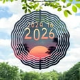 2026 Sunset Wave Pattern Metal Hanging Wind Spinner - Tropical Palm ...