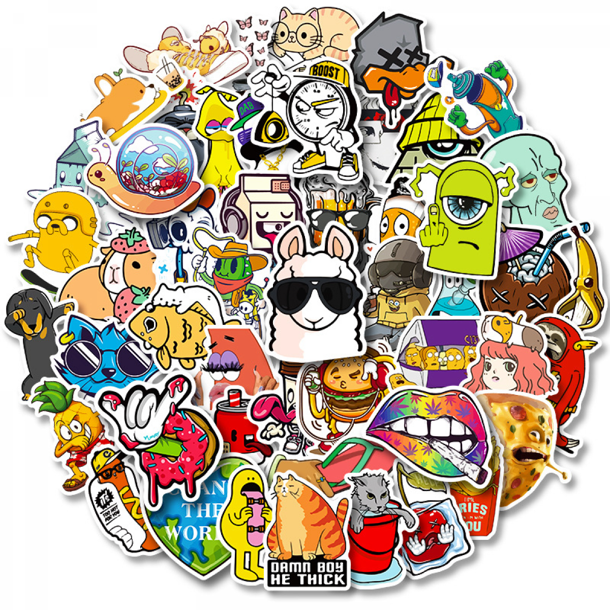 Rush Fashion Funny Mix And Match Cute Vsco Graffiti Stickers, Set of 50 ...