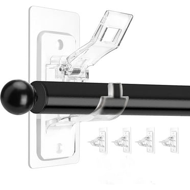 Collections Etc Instant Curtain Rod Holders, Decorative Window Drapery ...