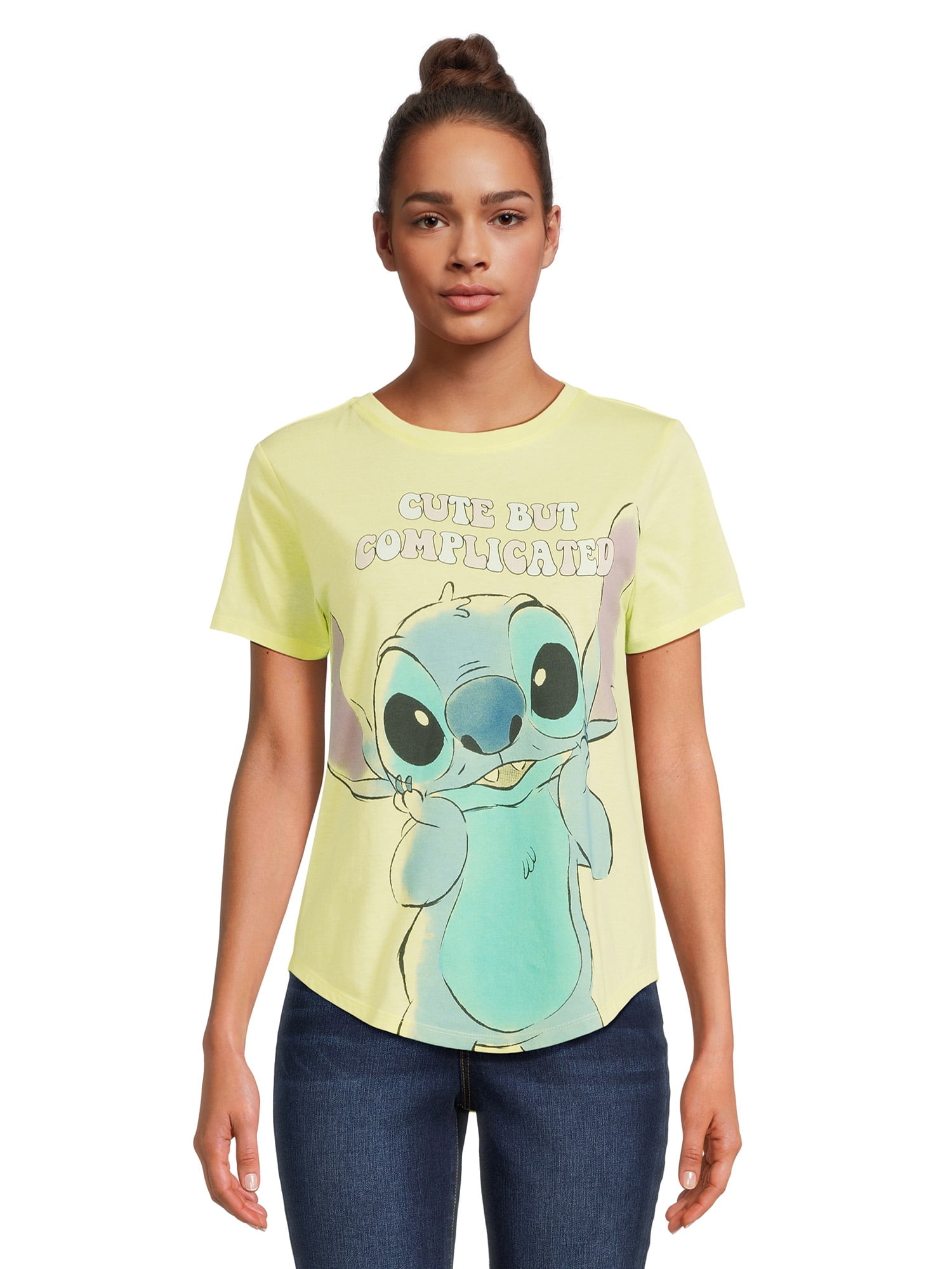 Disney’s Stitch Juniors Graphic Tee with Short Sleeves, Sizes XS-3XL ...