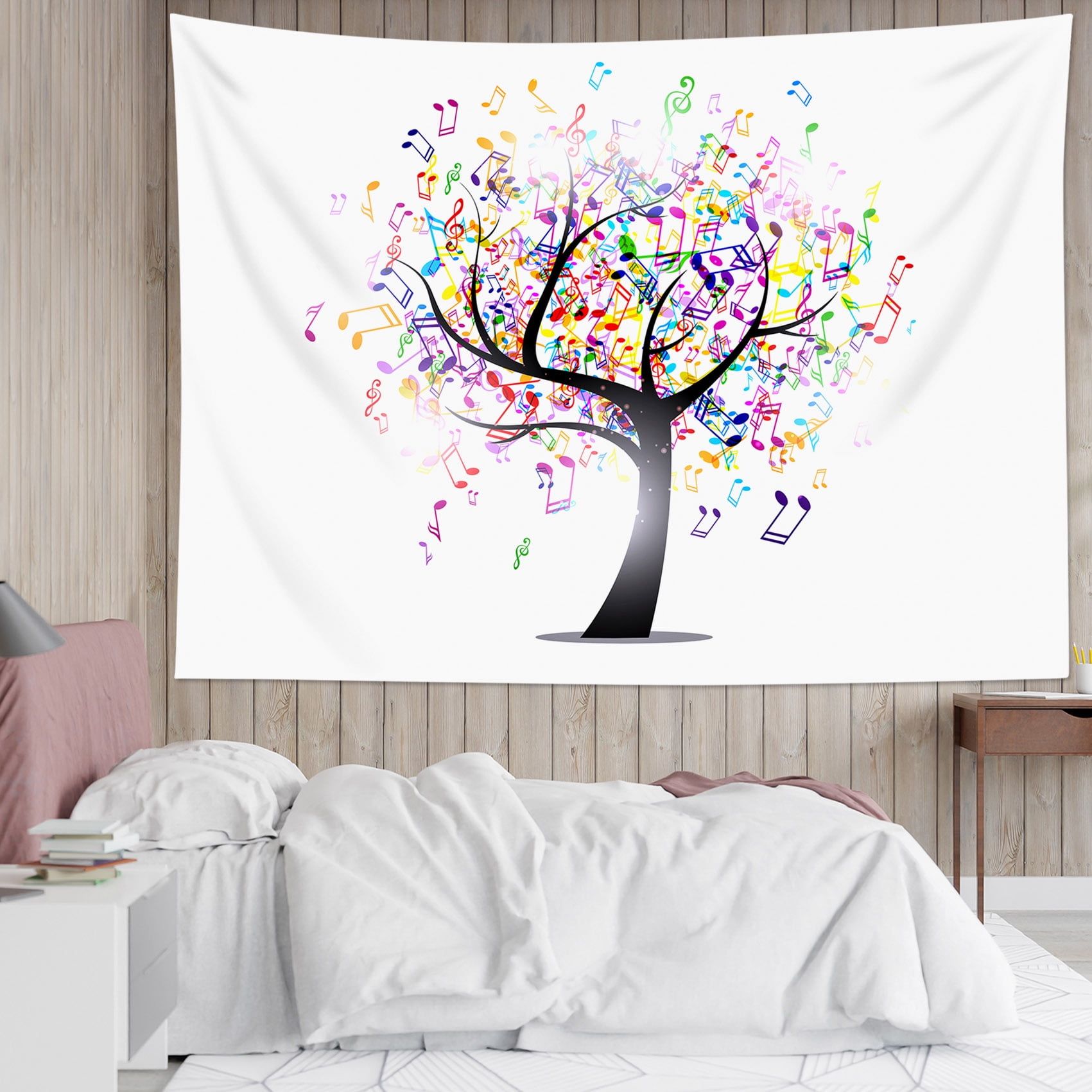 HVEST Music Note Tree Tapestry Creative Colorful Musical Notes and ...