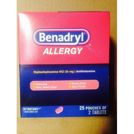 Benadryl 25/2s Display Box 25 Packets of 2 Pills BEN2 - Walmart.com