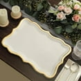 Efavormart 10 Pack | Elegant White / Gold Rim Disposable Serving Trays ...