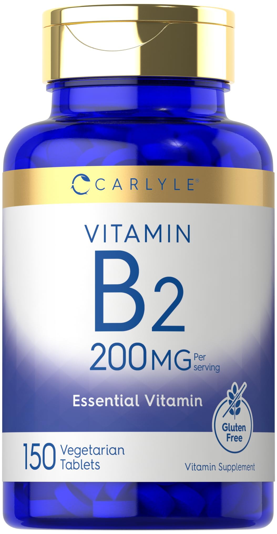 Suplemento Carlyle de vitamina B-2 y riboflavina, 200 mg, 150 tabletas ...