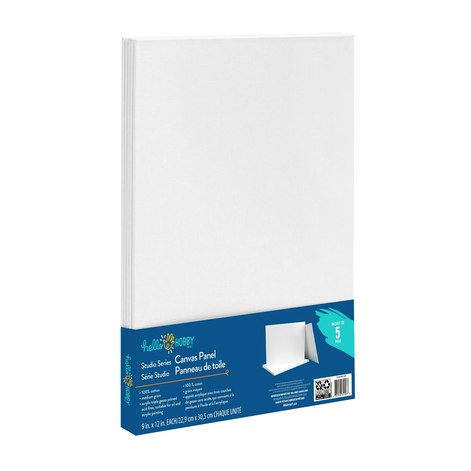 Click here for Hello Hobby Canvas Panels 5 Pack 9 In. X 12 In. Ea... prices