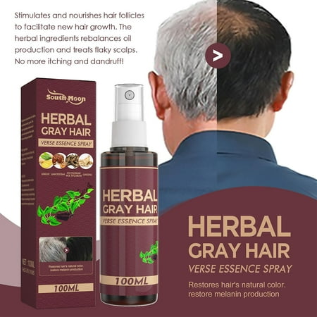 Herbal Grey Hair Spray Quick Effect Gentle Natural Herbal Remove Grey ...