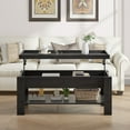 VECELO 39" Wood Lift Top Coffee Table, Rising Center Table with Hidden ...