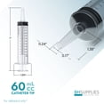 BH Supplies, 60mL Syringe, Catheter Tip, Sterile with Caps, Pack of 50 ...