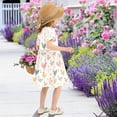 Daisy Chicken Short Sleeve Dress A-Line Cute Midi Casual Sundress 2-8 ...
