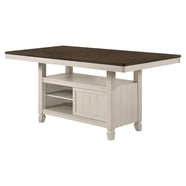 ACME Florian Dining Table (108"), Oak & Antique White Finish - Walmart.com