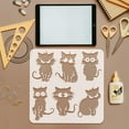 Frizzy Cat Large Stencil 11.8x11.8inch Cartoon Cat Painting Stencils ...