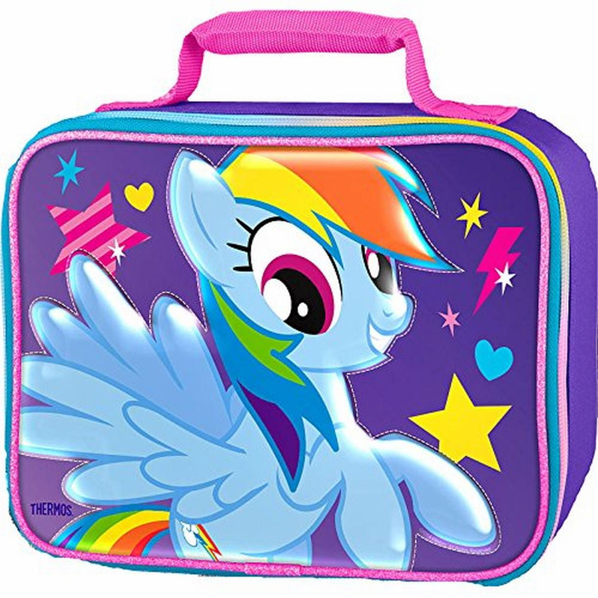 My Little Pony Purple with Pink Glitter Insulated Lunch Kit Tote Lunch ...