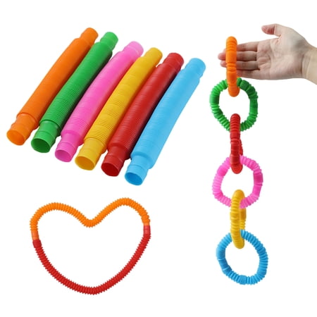 Wangscanis Pop Tubes Sensory Toys, 6Pcs Pull Fidget Toys Anxiety Relief ...