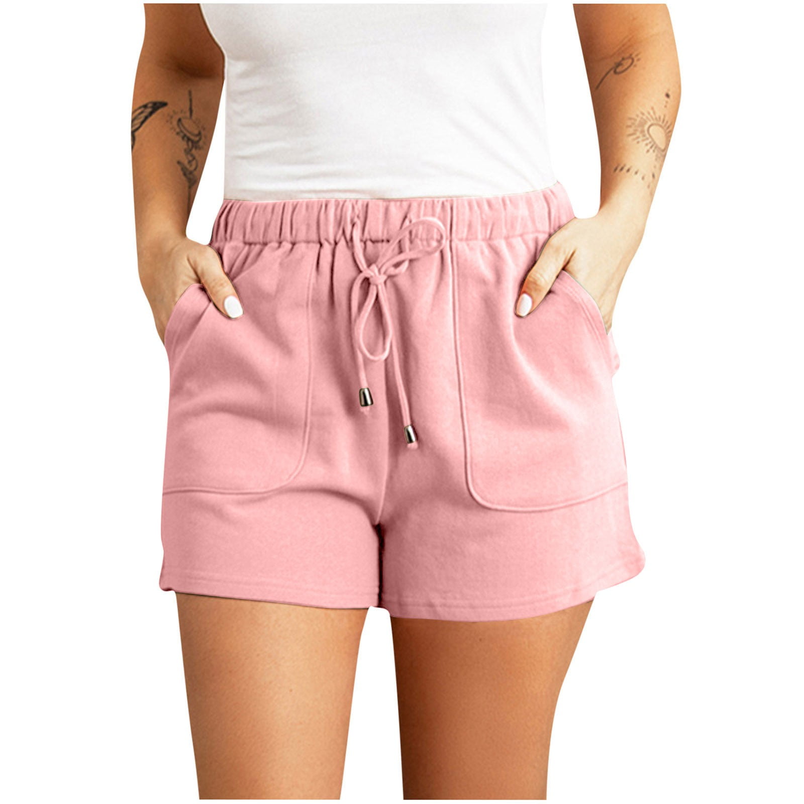 Click here for Besolor Plus Size Summer Shorts For Women Elastic... prices