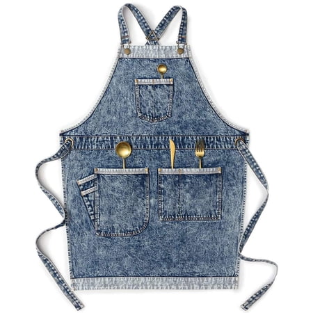 ZC5HAO - Denim Hair Stylist Tool Apron with Pockets for Women - Jean ...