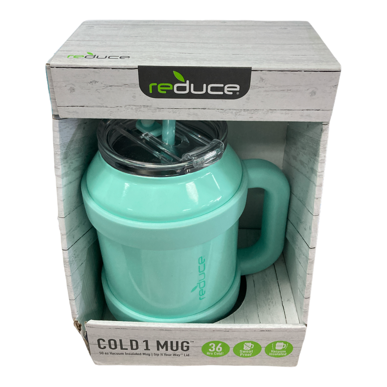 Reduce 50 oz Cold1 Mug Tumbler Stainless Steel with Handle, Mint ...