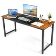 Gymax Modern 63'' Large Study Metal Computer Desk for Home Office ...