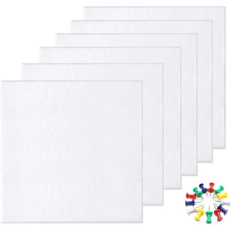 11.8" 11.8" Felt Bulletin Board with 30 Push Pins, Large Square ...