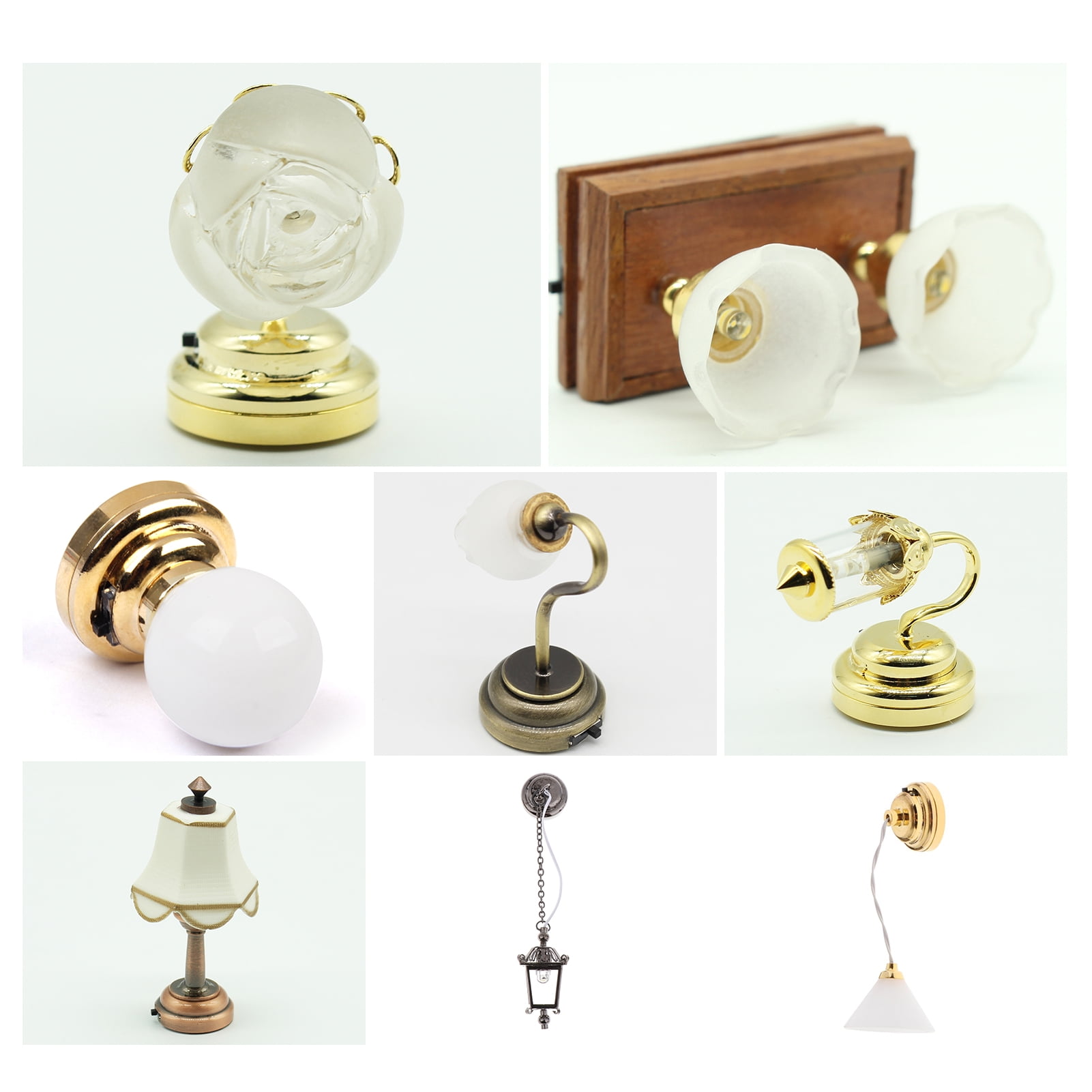 Hesroicy Dollhouse Lamps Miniature Accessories 1/12 Scale High ...