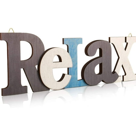 Relax Letter Wooden Sign Rustic Relax Wall Decor Hanging Decorative ...