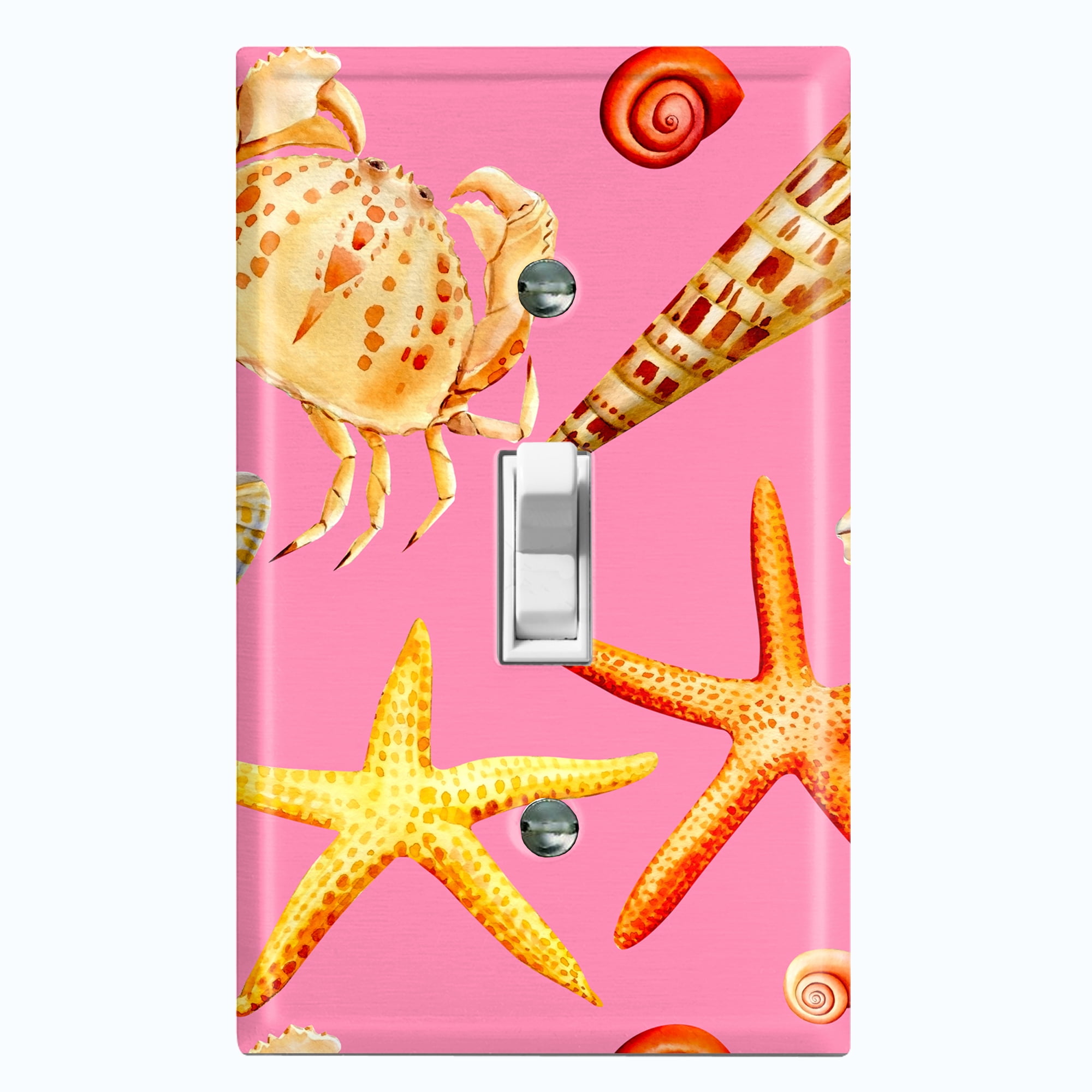 Metal Light Switch Wall Plate Outlet Cover (Colorful Ocean Crab Star ...